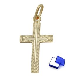 unbespielt Kreuzanhänger Anhänger Kreuz diamantiert 375 Gold inklusive kl. Schmuckbox