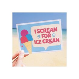 Bow & Hummingbird Postkarte Postkarte I scream for ice cream