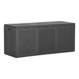 furnicato Gartenbox Garten-Aufbewahrungsbox 270 L Schwarz PP Rattan