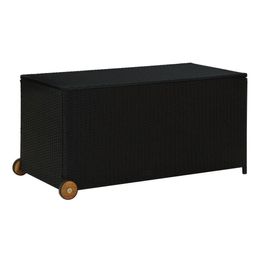 furnicato Gartenbox Garten-Auflagenbox Schwarz 120x65x61 cm Poly Rattan