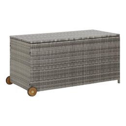 furnicato Gartenbox Garten-Auflagenbox Hellgrau 120x65x61 cm Poly Rattan