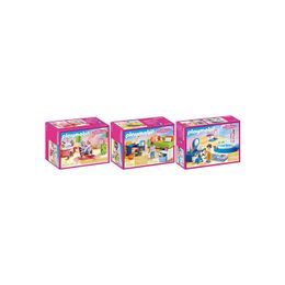 Playmobil® Spielbausteine 70209-10-11 Dollhouse 3er Set Jugendzimmer + Babyzimmer +