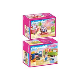 Playmobil® Spielbausteine 70209 70210 Dollhouse 2er Set Jugendzimmer + Babyzimmer