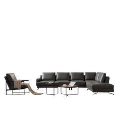 JVmoebel Wohnzimmer-Set, Design Couch Luxus Leder Sitz Polster Wohn Zimmer Landschaft