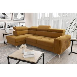 JVmoebel Ecksofa Ledersofa L-Form Couch Wohnzimmer Ecke Design