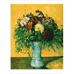 Postkarte Kunstkarte Paul Cézanne "Blumenstrauß in blauer Vase"