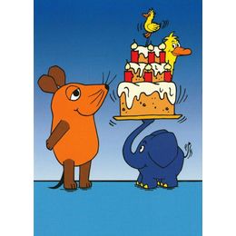 Postkarte "Sendung mit der Maus: Geburtstagstorte"