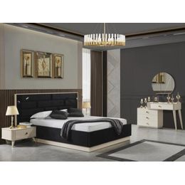 JVmoebel Schlafzimmer-Set Bett 2x Nachttische Schminktisch Spiegel Luxus Schlafzimmer Set