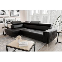 JVmoebel Ecksofa Ledersofa L-Form Couch Wohnzimmer Ecke Design