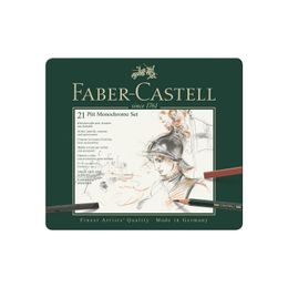 Faber-Castell Künstlerstift PITT MONOCHROME Set medium 21-teiliges Etui