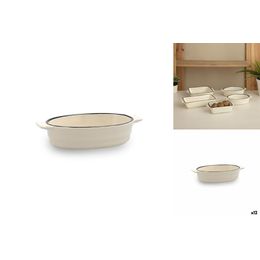 Quid Auflaufform Kochtopf Quid Cocco Oval aus Keramik Weiß 18 x 11 x 4 cm Pack 12x Aufl