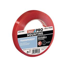 Tesa Doppelklebeband Montageband Mounting PRO Transparent 66965 transparent Länge 25 m Breite 19 mm