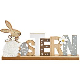 matches21 HOME & HOBBY matches21 HOME & HOBBY Dekofigur 3D Buchstaben OSTERN Schriftzug Holz braun Holzdeko 34x17 cm (1 St)