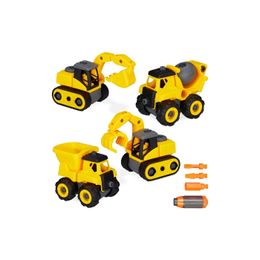 Relaxdays Spielzeug-Bagger Baustellenfahrzeuge Kinder