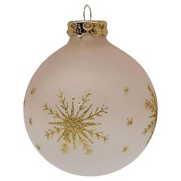 Weihnachtsbaumkugel Sternkristall pastellcreme/weiss halbtransparent Ø 8cm (1 St)