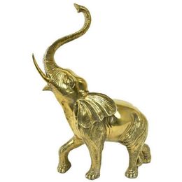 Casa Padrino Dekofigur Luxus Bronzefigur Elefant Gold 50 x 25 x H. 70 cm