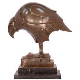Casa Padrino Dekofigur Luxus Art Deco Bronze Skulptur Adler Bronzefarben / Schwarz 16