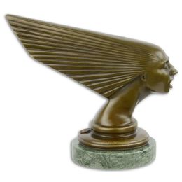 Casa Padrino Dekofigur Luxus Bronzefigur Spirit of the Wind Bronze / Grün 20
