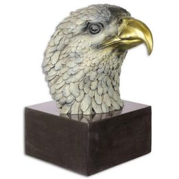 Casa Padrino Dekofigur Luxus Bronze Skulptur Adler Kopf Mehrfarbig / Schwarz 19