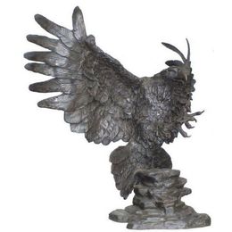 Casa Padrino Dekofigur Luxus Bronze Skulptur Adler Silber 105 x 55 x H. 105 cm
