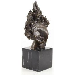 Casa Padrino Dekofigur Luxus Bronzefigur Pferdekopf Bronze / Gold / Schwarz 16