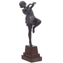 Casa Padrino Dekofigur Luxus Bronzefigur tanzende Dame Bronze / Dunkelbraun 22 x 11 x H. 51 cm