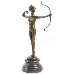 Casa Padrino Dekofigur Luxus Bronze Figur Frau mit Bogen 9