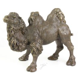 Casa Padrino Dekofigur Luxus Bronzefigur Kamel Bronze / Gold 44 x H. 34 cm