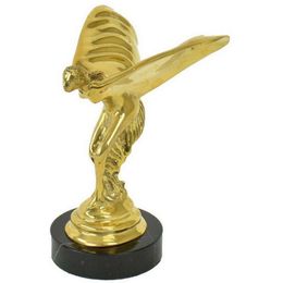 Casa Padrino Dekofigur Luxus Bronze Skulptur Spirit of Ecstasy Frau mit Flügeln Gold / Schwarz H.16 cm
