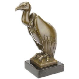Casa Padrino Dekofigur Luxus Bronzefigur Geier Vogel Bronze / Schwarz 14 x 22 x H. 33