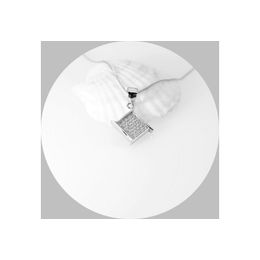 ELLAWIL Kette mit Anhänger Silberkette Halskette mit kristallbesetztem Viereck Anhänger (Kettenlänge 45 cm