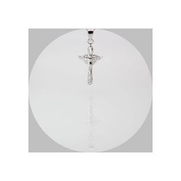 ELLAWIL Kreuzkette Silberkette mit Jesusfigur Halskette mit Kreuz-Anhänger Jesuskreuz (Kettenlänge 45 cm