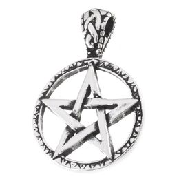 HOPLO Kettenanhänger Pentagramm mit Knoten-Öse Schmuck Anhänger Silber Pentagramm 28x19mm