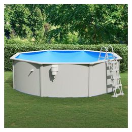 furnicato Pool mit Sicherheitsleiter 460x120 cm