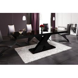 designimpex Esstisch Design Tisch HE-888 Schwarz Hochglanz ausziehbar 160 bis 210 cm