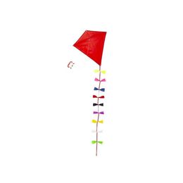 KIKKERLAND Kite Huckleberry DIY roter Drachen Red Kite Ripstop Bambus 30m Seil