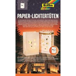 Folia Papierlaterne Folia Papier-Lichtertüten 5 Stk. Sterne 19 x 11