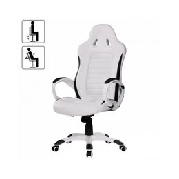 furnicato Bürostuhl Weiß Gaming Chefsessel mit Armlehne gepolstert 110 kg Sport-Sitz