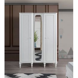 JVmoebel Kleiderschrank Weiß Kleiderschrank mit Spiegel Moderne Schlafzimmer Schrank (Kleiderschrank) Made in Europe