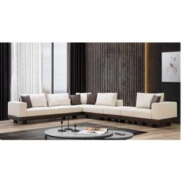 JVmoebel Ecksofa Wohnzimmer Ecksofa Luxus L-Form Couch Textil Möbel Holzgestell