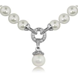LUISIA® Perlenkette Collier mit großem Anhänger und Kristallen von Swarovski®