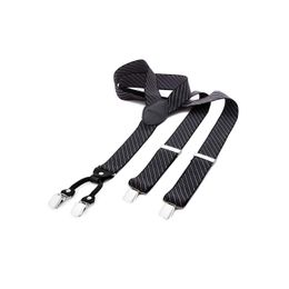 DonDon Hosenträger DonDon® Herren Hosenträger breit 4 Clips mit Leder in Y-Form elastisch (1-St) Y-Form