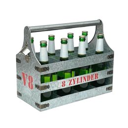DanDiBo Flaschenträger Bierträger Metall mit Öffner 8 Zylinder V8 96404 Flaschenöffner