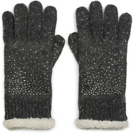 styleBREAKER Strickhandschuhe Strickhandschuhe mit Strass und Fleece