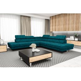 JVmoebel Ecksofa Designer Schwarzes L-Form Luxus Sofa Wohnzimmer Couch Textil