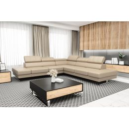JVmoebel Ecksofa Designer Schwarzes L-Form Luxus Sofa Wohnzimmer Couch Textil