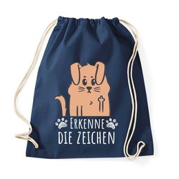 Youth Designz Turnbeutel Erkenne die Zeichen Hund Baumwolle Tasche