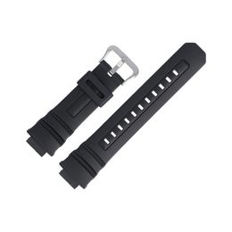 Casio Uhrenarmband 25mm Kunststoff Schwarz AW-591