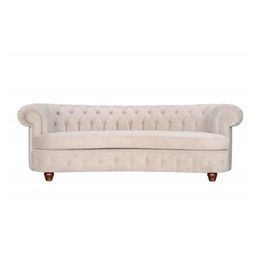 JVmoebel Chesterfield-Sofa Beige Halbrunde Couch luxus 3-Sitzer Sofa Textilmöbel Moderner Stil
