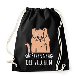 Youth Designz Turnbeutel Erkenne die Zeichen Hund Baumwolle Tasche